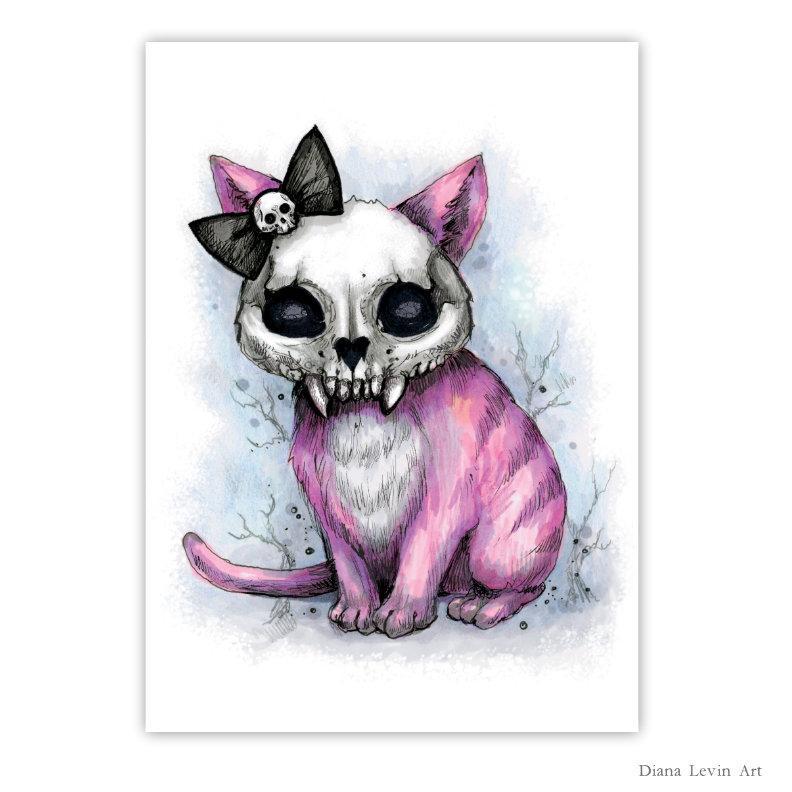 GB-Princess Skully Cat - 8x10 (8028) – Ghoulish Mortals