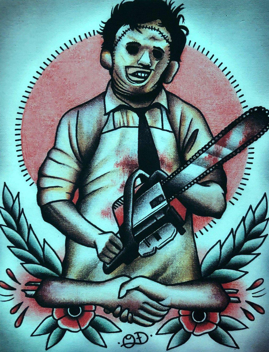 TPW-Leatherface Tattoo - 5x7 (5009) – Ghoulish Mortals