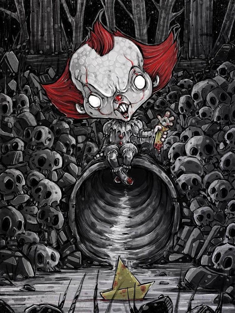 SBC-Pennywise White Eyes - 8.5x11 (8031) – Ghoulish Mortals